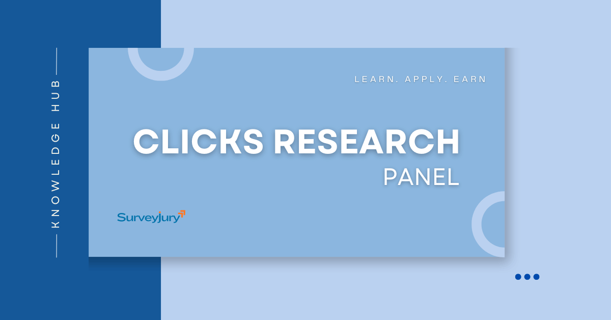 Clicks Research gives upto £1 for per completed survey - Survey Jury
